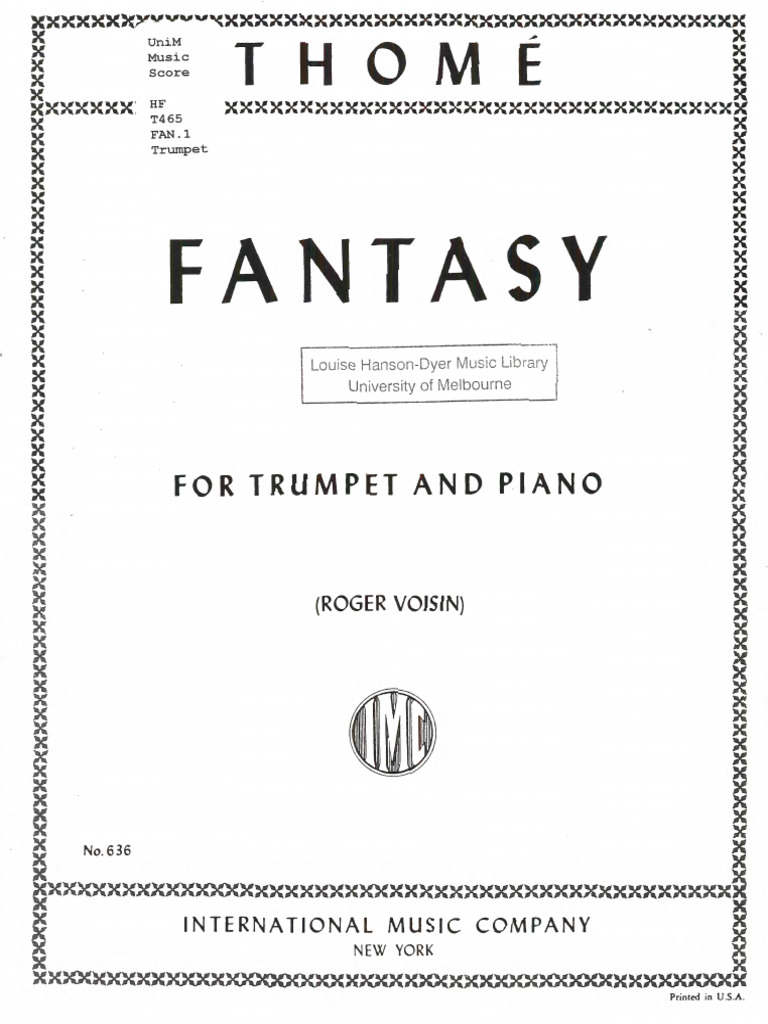 Thome - Fantasy (Trumpet in BB) | PDF | Brass Instruments