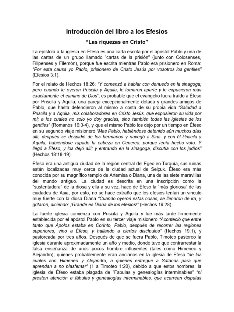 Introducción Del Libro A Los Efesios #1-1 (Recuperado) | PDF | Pablo el apóstol | Bernabé
