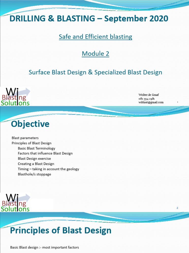 Mod 2 D&B Surface & Spezialized Blast Design - July 2022 Global Links | PDF | Strength Of ...