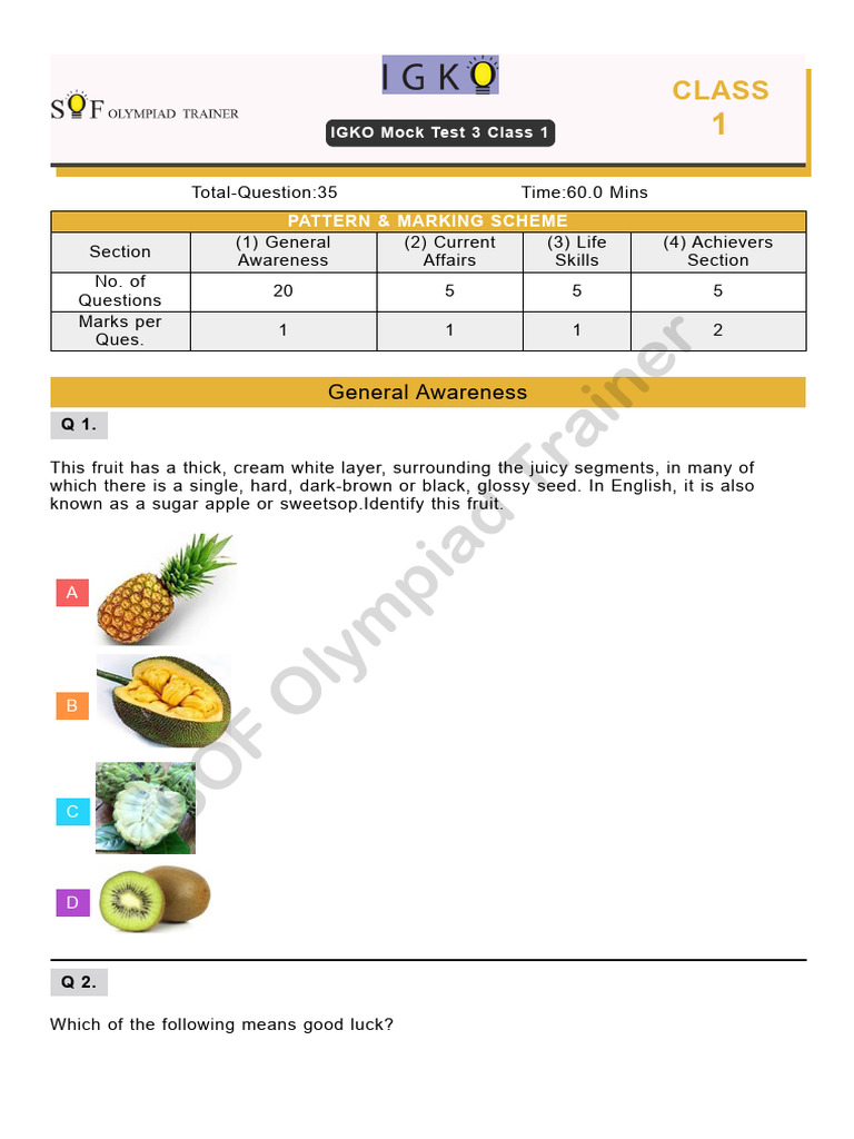 IGKO Mock3 Class1 | PDF