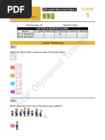 IMO 2025 Class 1 Sample Paper | PDF | Reason | Mathematics