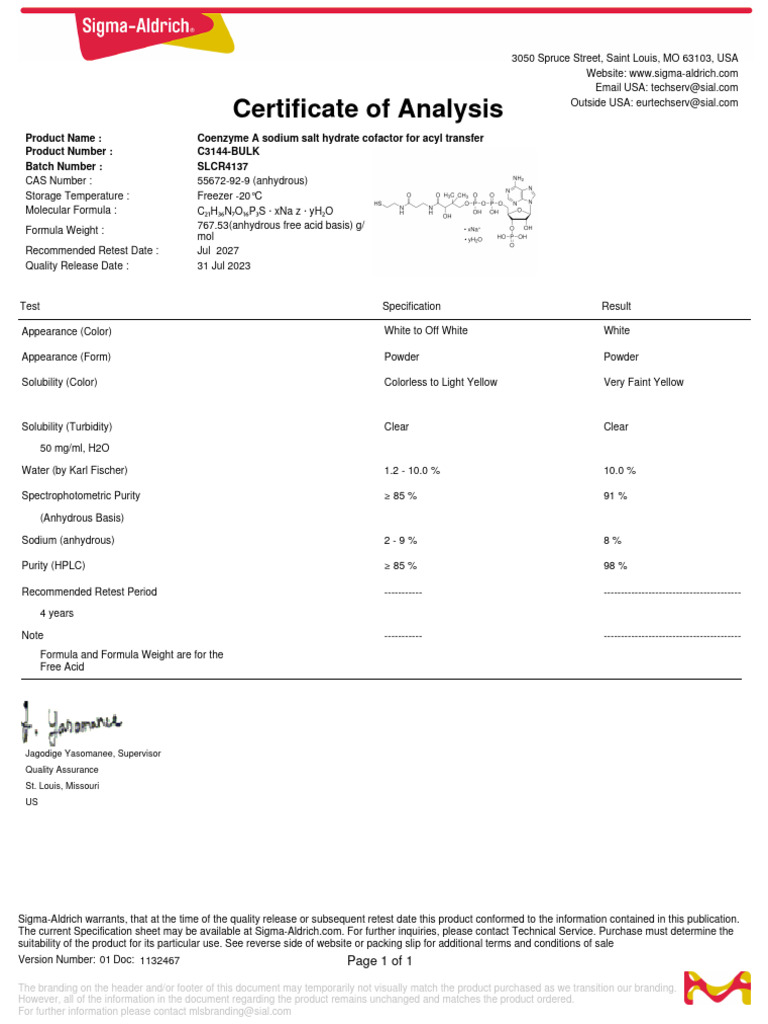 C3144-BULKSLCR4137 | PDF | Chemistry | Physical Chemistry