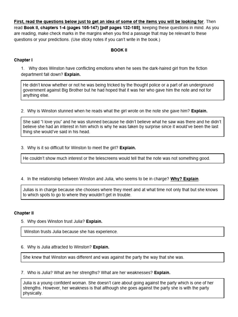 Nicole Cuevas - 1984 Reading Assignment 4 Reading Questions 2024 | PDF