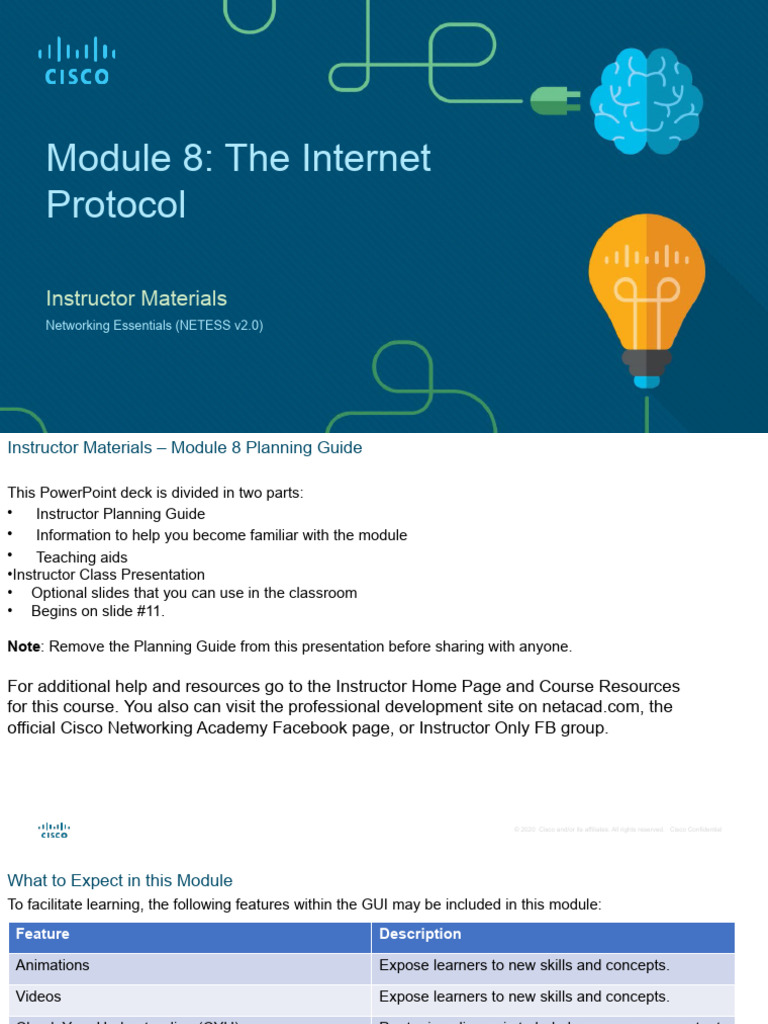 Networking Essentials 2.0 Module8 | Download Free PDF | Ip Address | Multicast