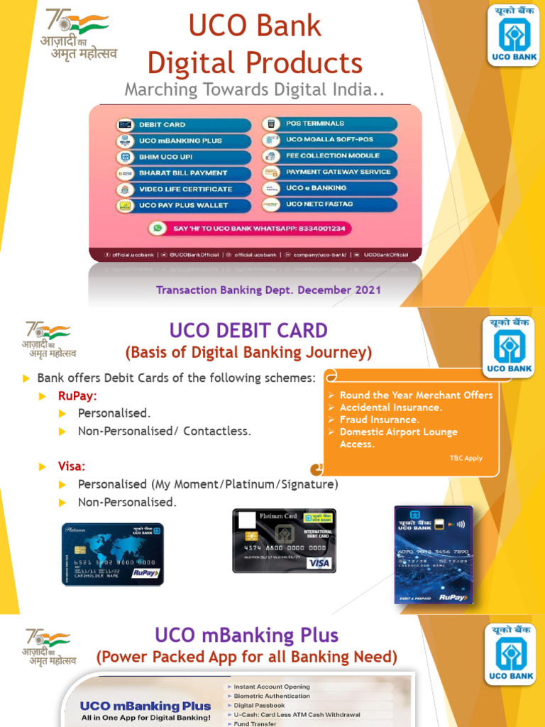 UCO Bank Digital Products Overview | PDF | Service Industries ...