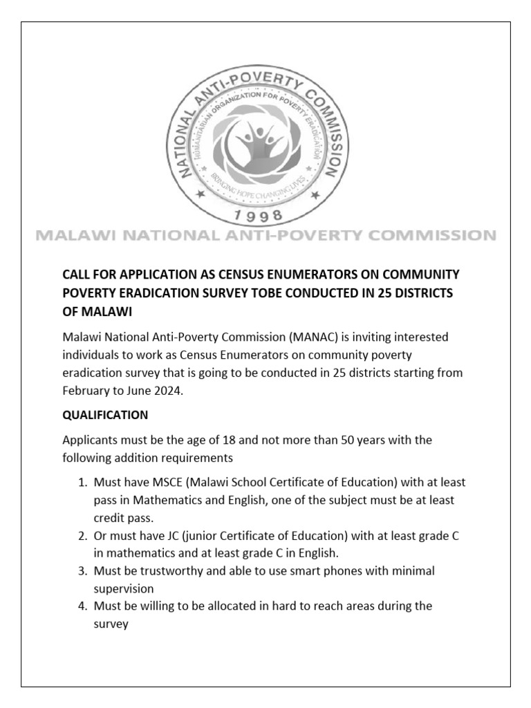 Vacancy,,census Enumerators | PDF