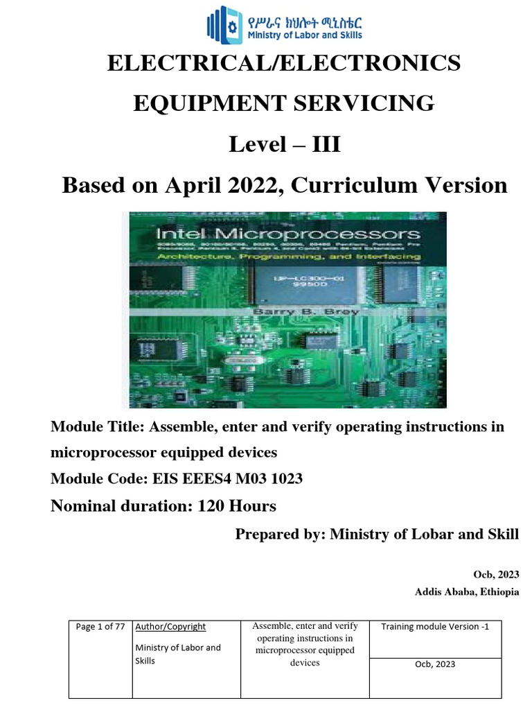 M03-Operating Instructions in Microprocessor | PDF | Assembly Language | Central Processing Unit