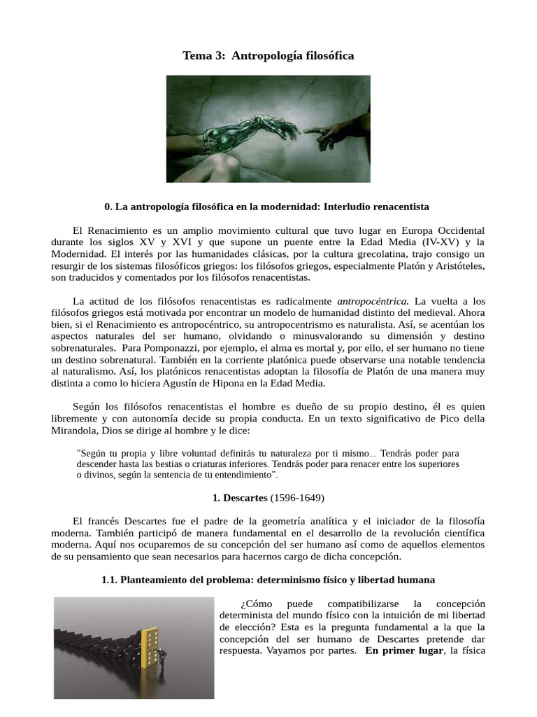 Antropología Filosófica 4º | PDF | René Descartes | Monismo