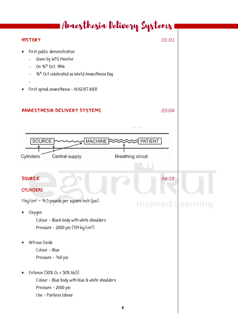 ANESTHESIA | PDF | Anesthesia | Nitrous Oxide