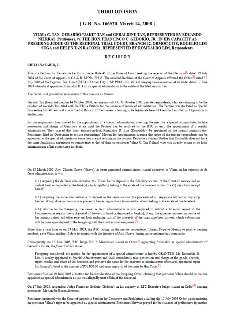 05 Tan, Et. Al. vs. Gedorio, Jr. | PDF | Injunction | Appeal