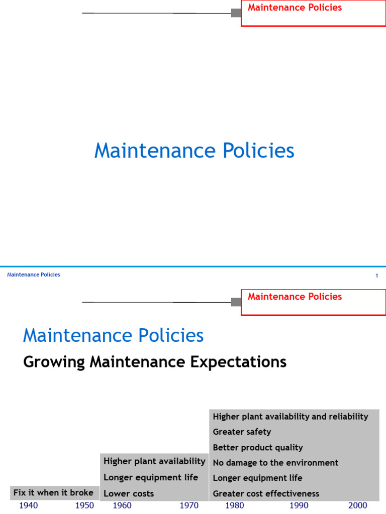 Maintenance Policies Overview and Types | PDF