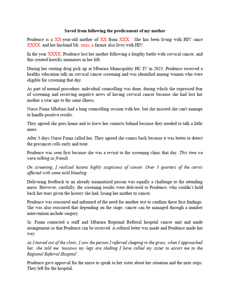 Cervical Cancer Screening Success Story 23 | PDF | Cervical Cancer | Screening (Medicine)