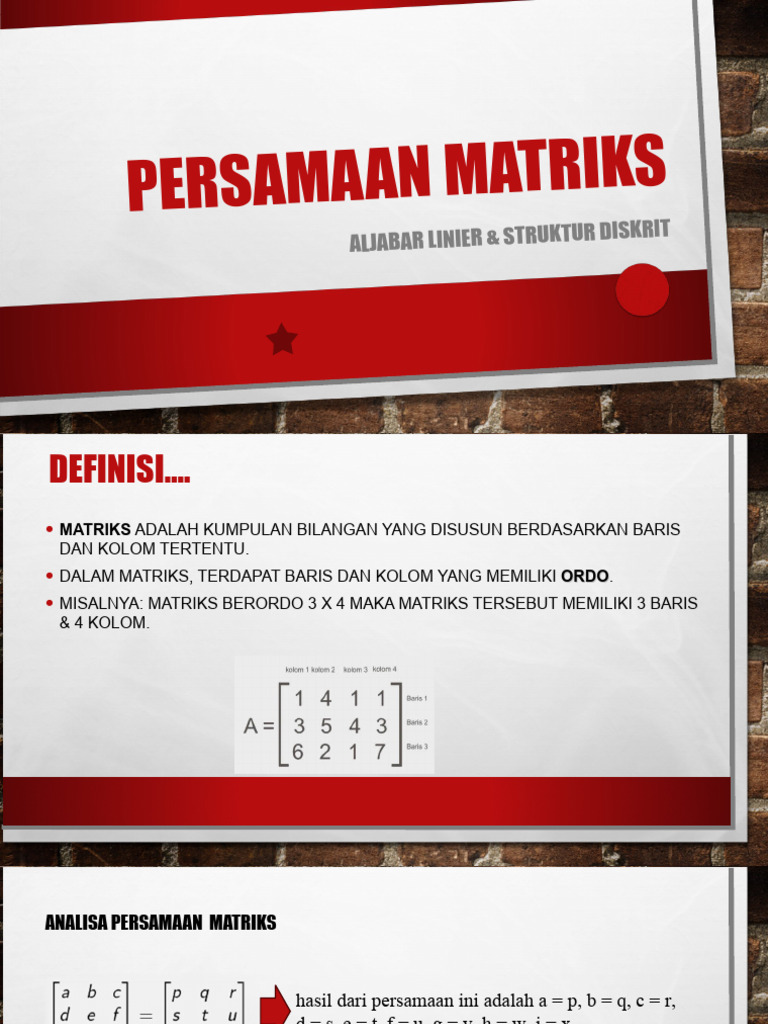 Materi 3_Persamaan Matriks | PDF