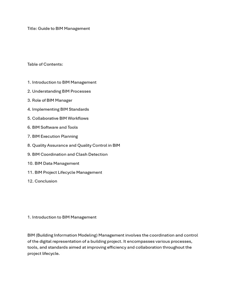 BIM Guide Class Notes | PDF | Building Information Modeling | Project ...