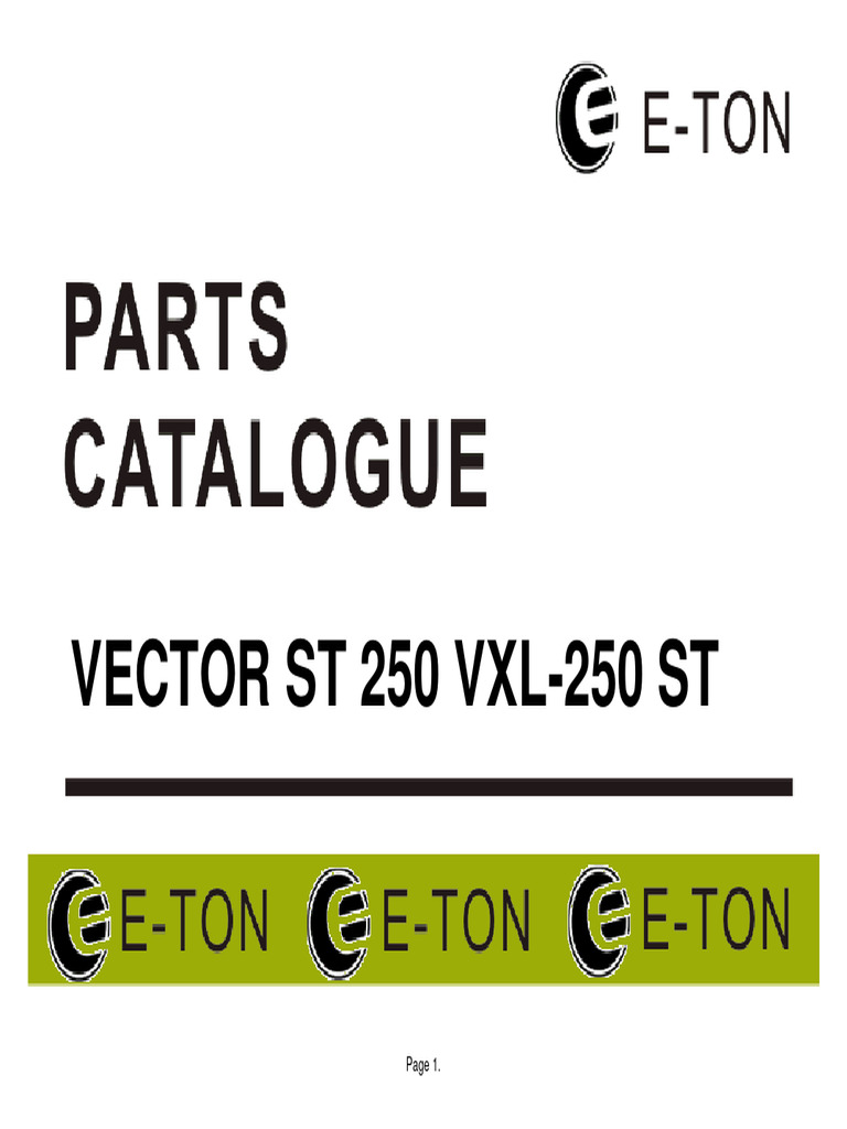 E-Ton Vector 250 Parts List | PDF | Screw | Axle