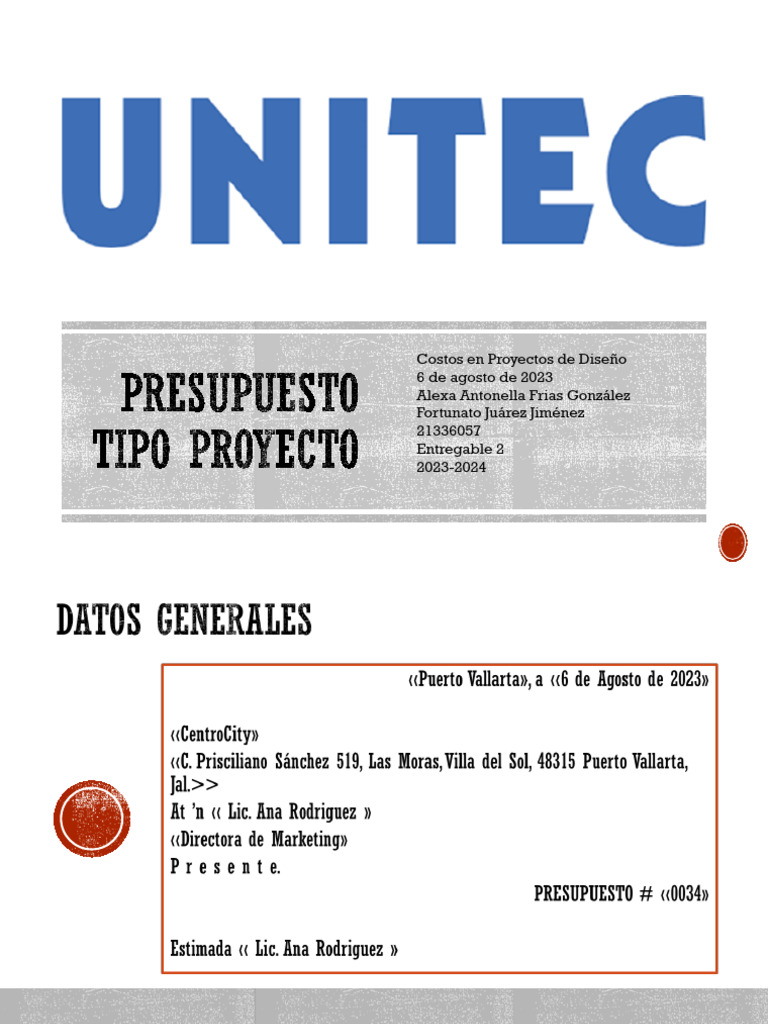 Entregable 2 - Alexa Frias - Costo de Proyectos | PDF | Presupuesto ...