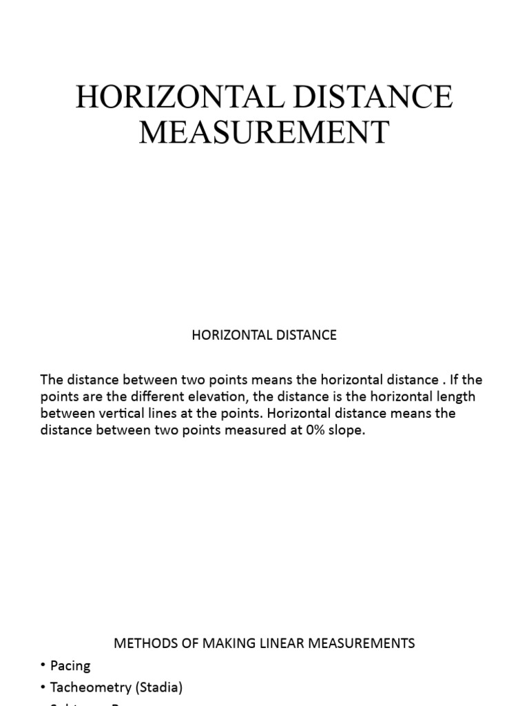 Measuring Horizontal Distance by Pacing | PDF