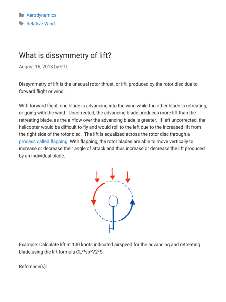 Dissymmetry of Lift - Helicopter Study Guide | PDF | Helicopter Rotor ...