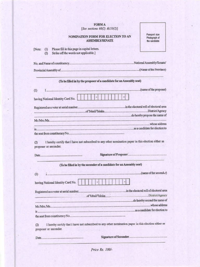 English Nomination Form | PDF