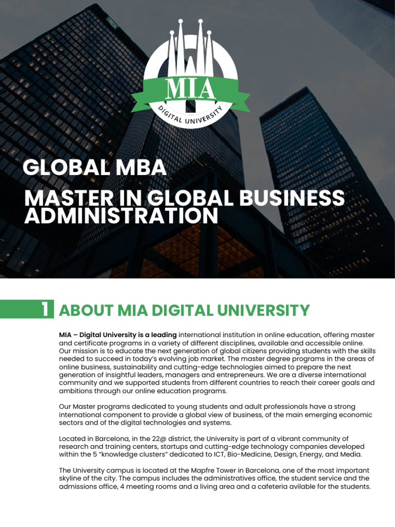 Master in Global Business Administration | PDF | Strategic Management ...