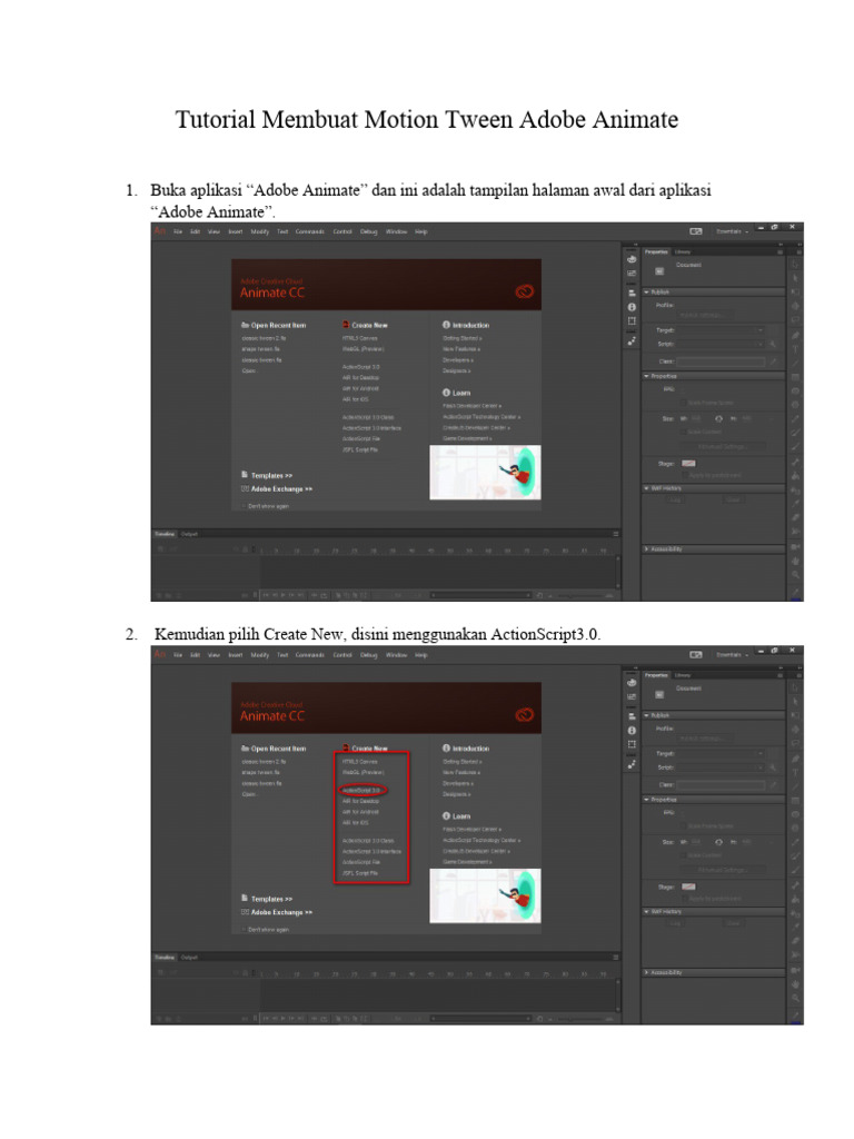 Tutorial Membuat Motion Tween Adobe Anim | PDF