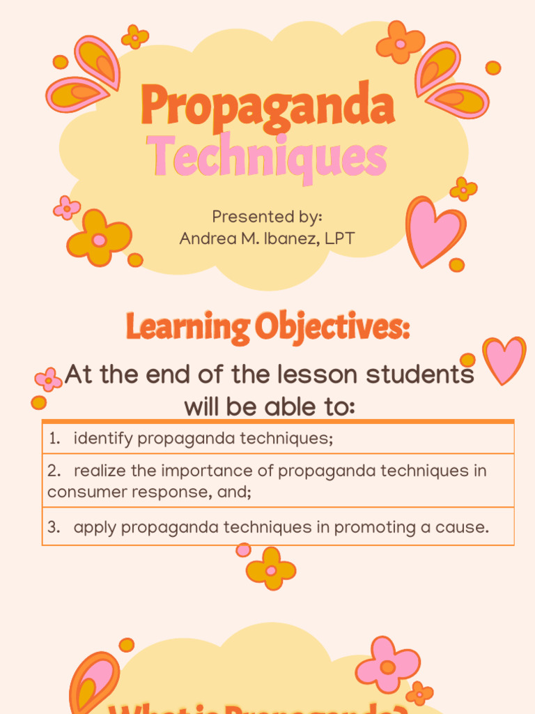 Propaganda Techniques | PDF | Self-Improvement