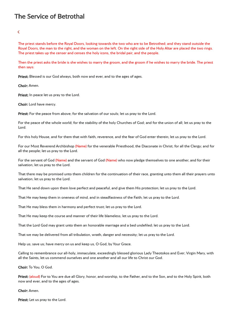 The Service of Betrothal - Greek Orthodox Archdiocese of America ...