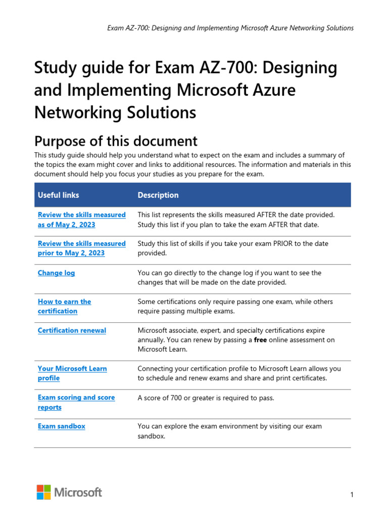 AZ-700 Azure Networking Exam Guide | PDF | Computer Network | Microsoft Azure