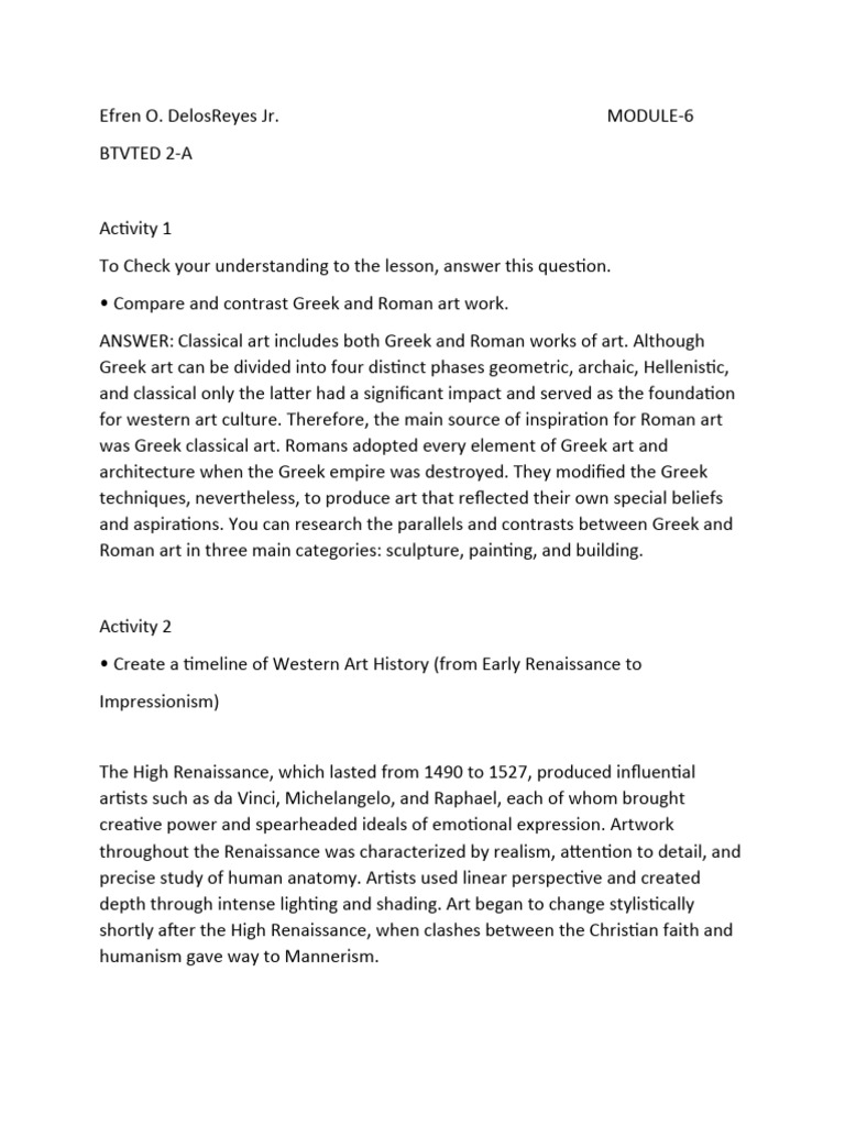 Deloareyes Jr. Artapp M-6 | PDF | Renaissance | Aesthetics