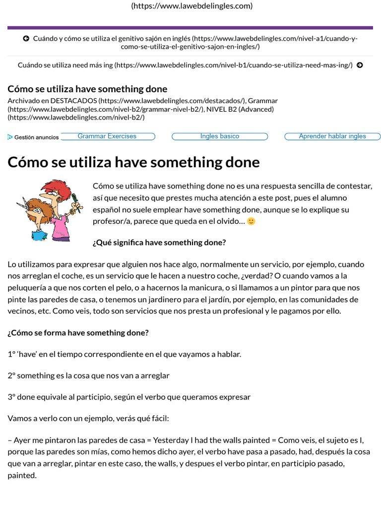 Uso de "have something done" en inglés | PDF