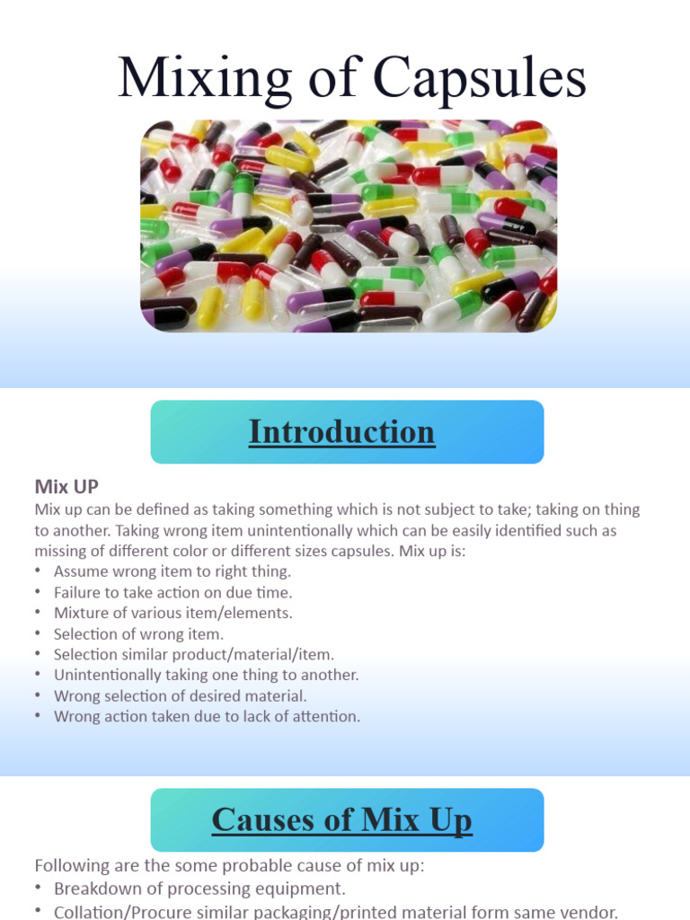 Mixing of Capsules | PDF | Chemistry | Physical Sciences