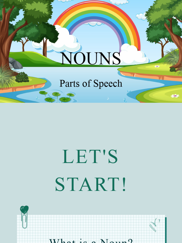 Nouns Parts of Speech Picture English Presentation | PDF