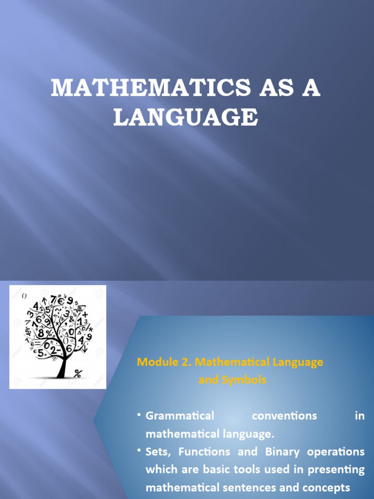 Module 2 Mathematics As A Language - Presentation | PDF | Function (Mathematics) | Set (Mathematics)