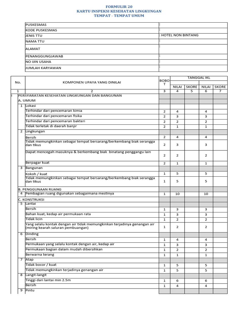 Form Ttu Dan Rumah Sehat | PDF