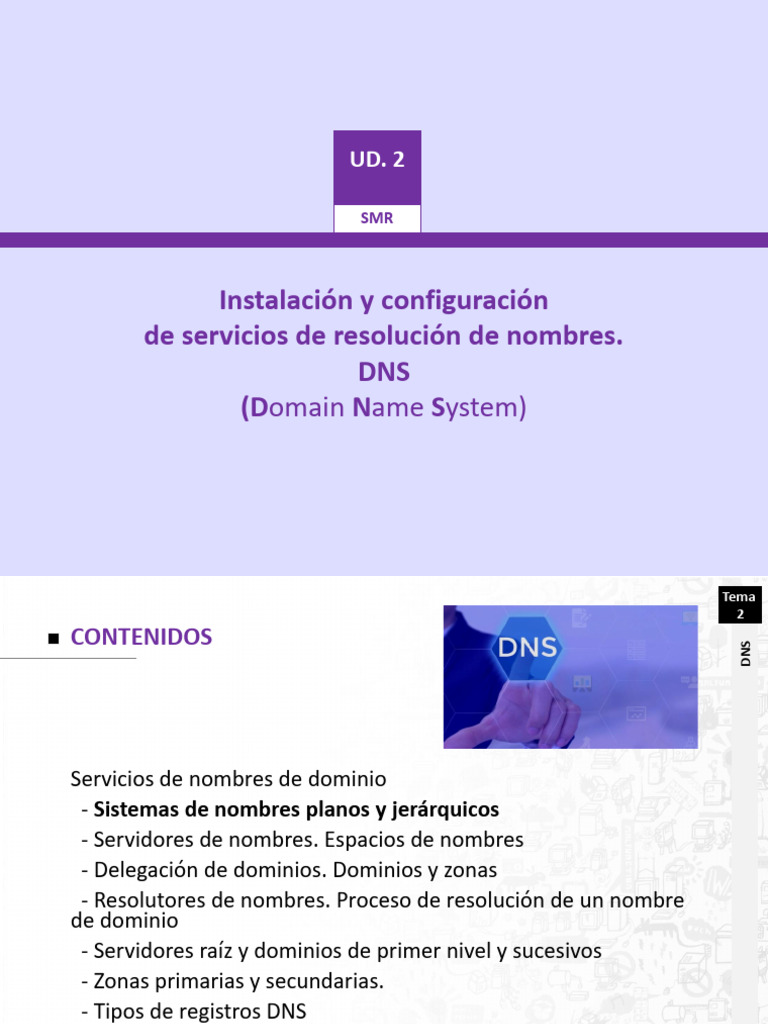 U2-Resumen DNS - Contenidos | PDF | sistema de nombres de dominio | Protocolos de comunicaciones