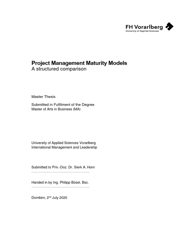 Master Thesis Buesel 2020 | PDF | Project Management | Methodology