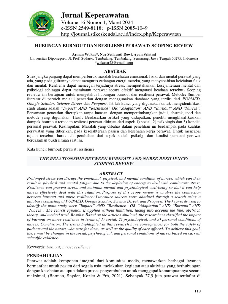 Hubungan Burnout dan Resiliensi Perawat | PDF | Pengembangan Diri
