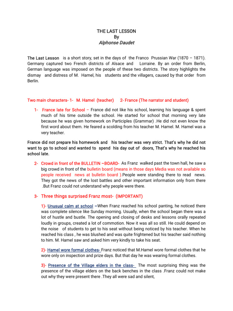 Last Lesson | PDF