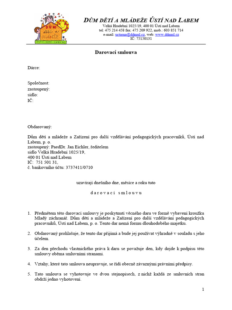 Darovaci_smlouva | PDF