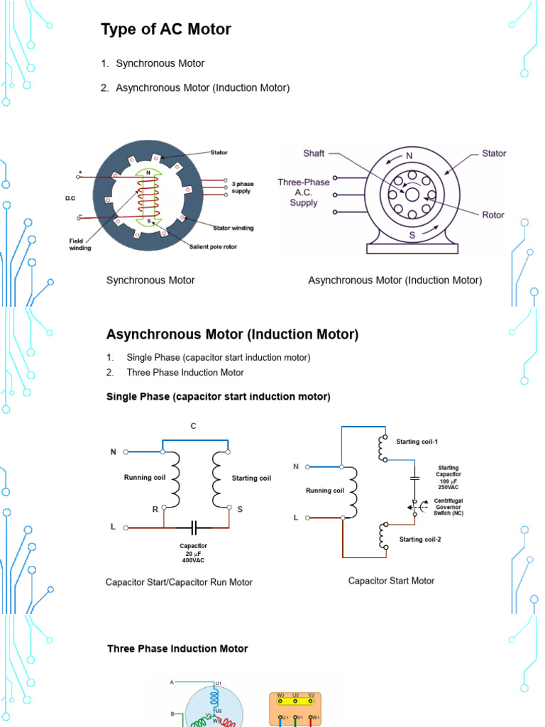AC Motor Basic | PDF | Electric Motor | Capacitor