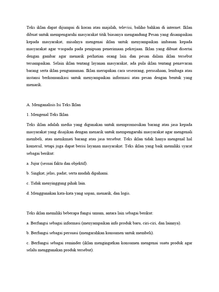 BAB 4 Teks Iklan Kelas XII | PDF | Seni