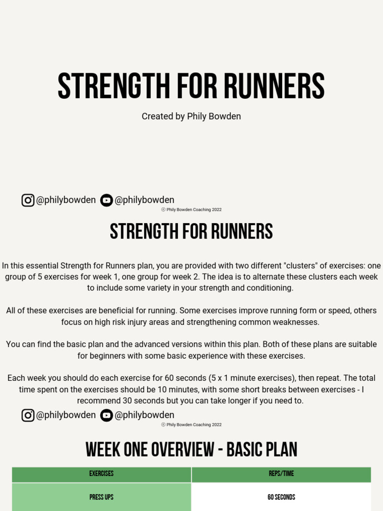 Strength For Runners by Phily Bowden Coaching | PDF | Running | Strength Training
