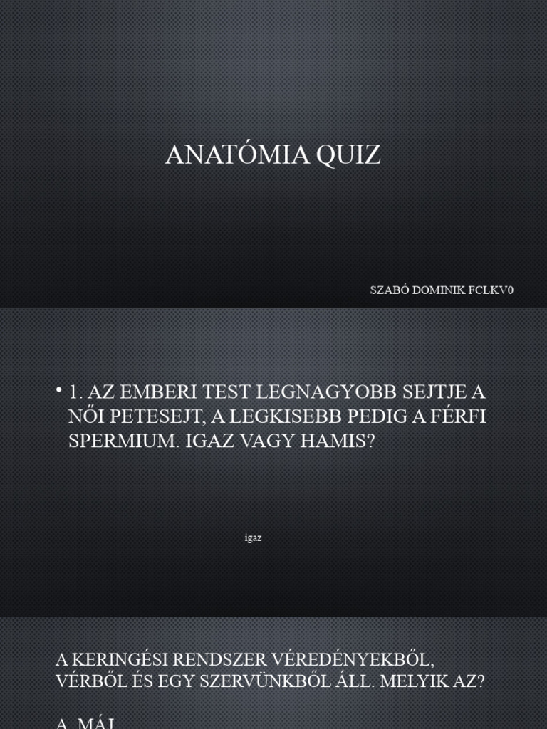 Anatómia Quiz | PDF