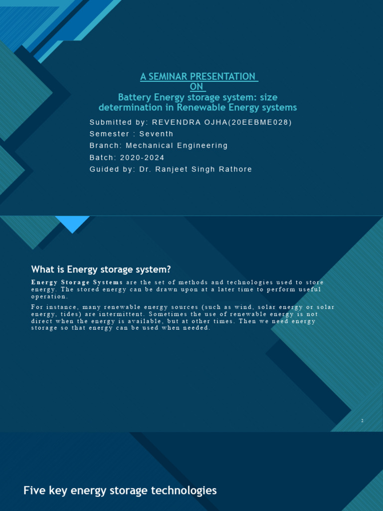 A Seminar Presentation | PDF | Energy Storage | Physical Quantities
