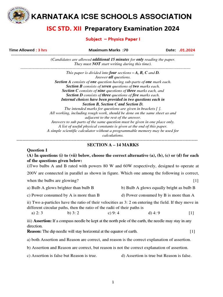Qp Isc Pphysics 2024 | PDF | P–N Junction | Electron