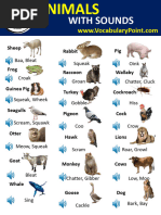 Animal Sounds and Movements Chart | PDF | Organisms | Nature