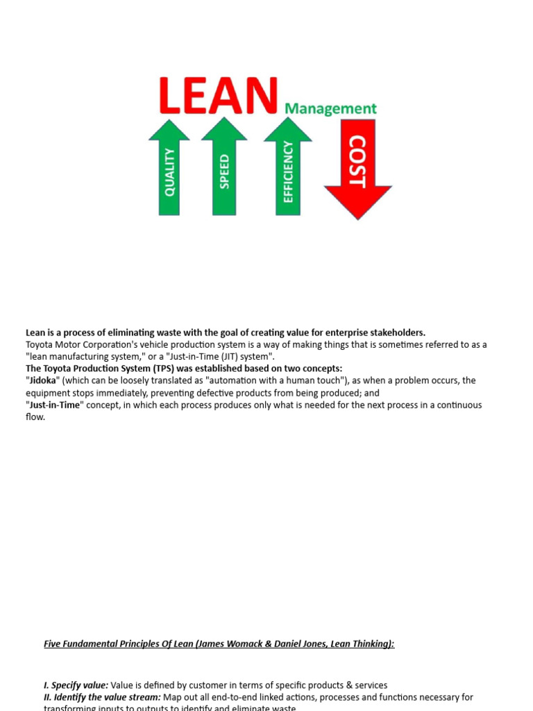 Lean MFG Techniques | PDF | Lean Manufacturing | Performance Indicator