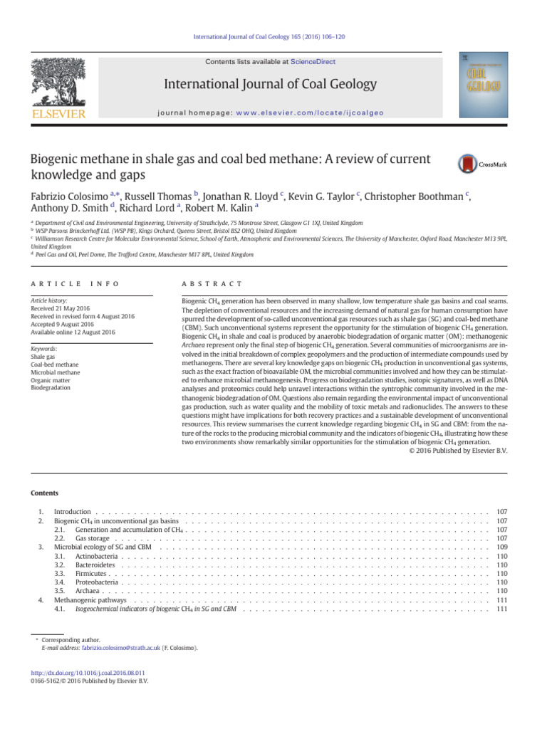 1 - COLOSIMO - Biogenic - Methane - in - Shale - Gas - and - Coal - B ...