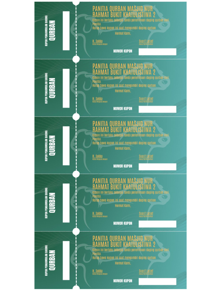 Kupon Qurban 2 | PDF