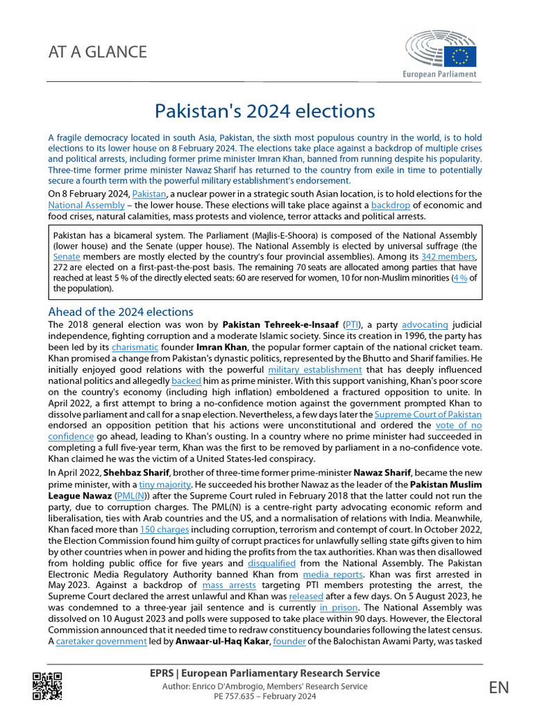 Eprs Ata (2024) 757635 en | PDF | Nawaz Sharif | Pakistan